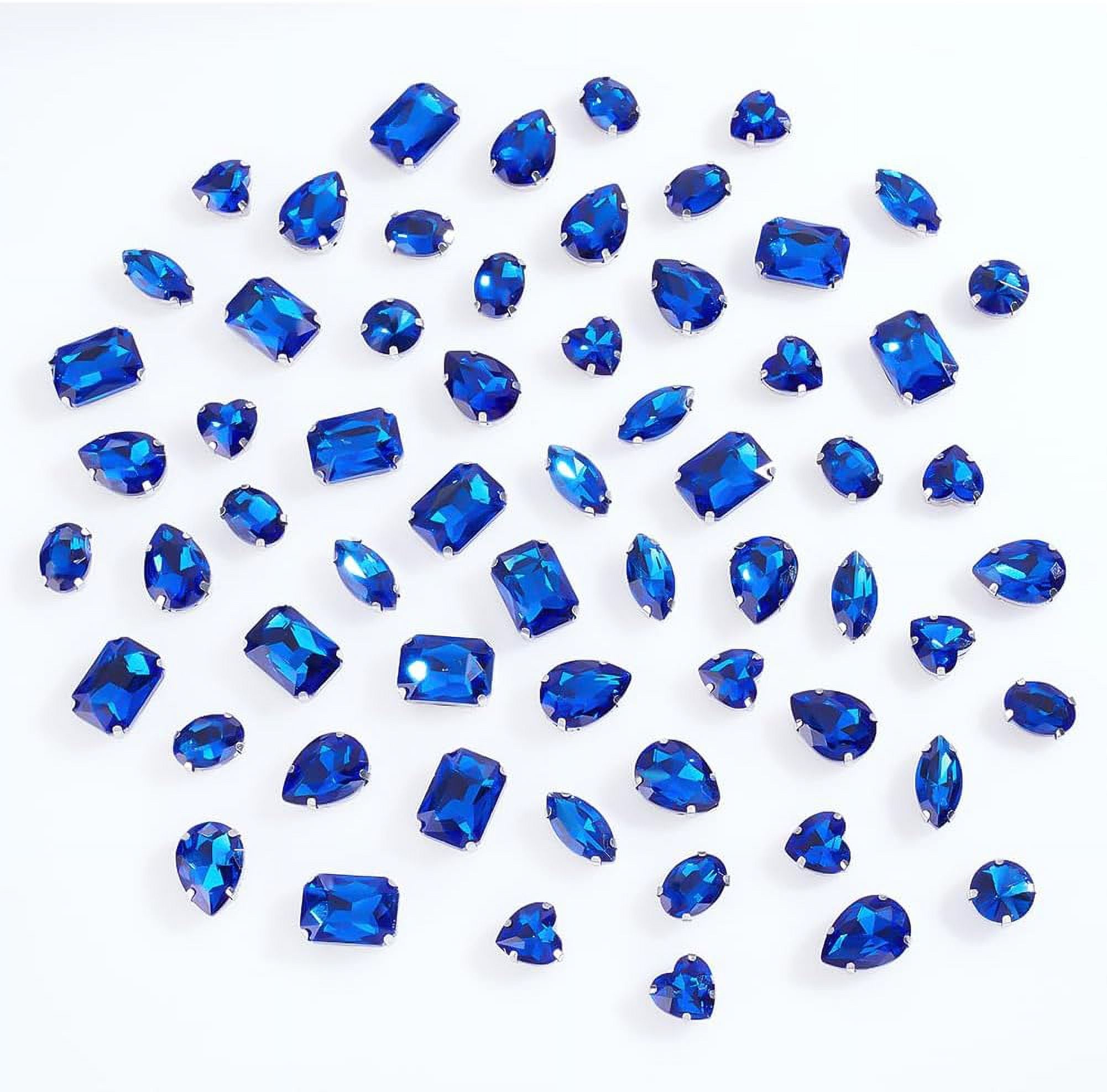 120Pcs Sew on Rhinestones 6 Styles Flatback Glass Sewing Rhinestones ...