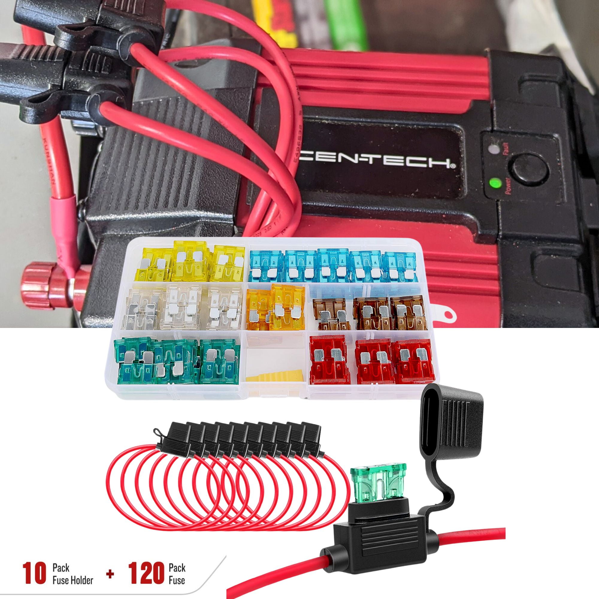 120Pcs Standard Fuse Kit, Car Fuses Assortment Kit,Blade Fuses ...