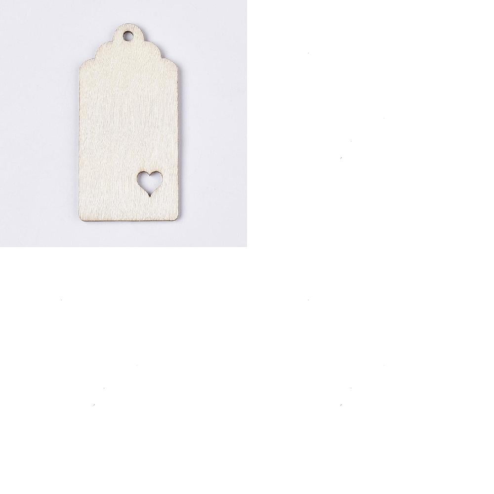 120Pcs Unfinished Wooden Embellishments Wooden Big Pendants Blank ...