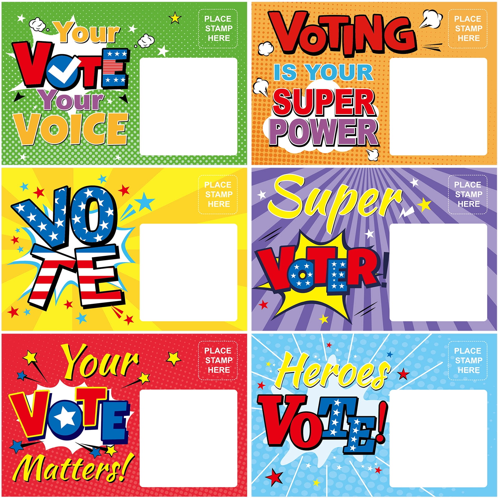 120Pcs Voter Postcards Bulk Postcard for Voters Patriotic Voting Cards ...