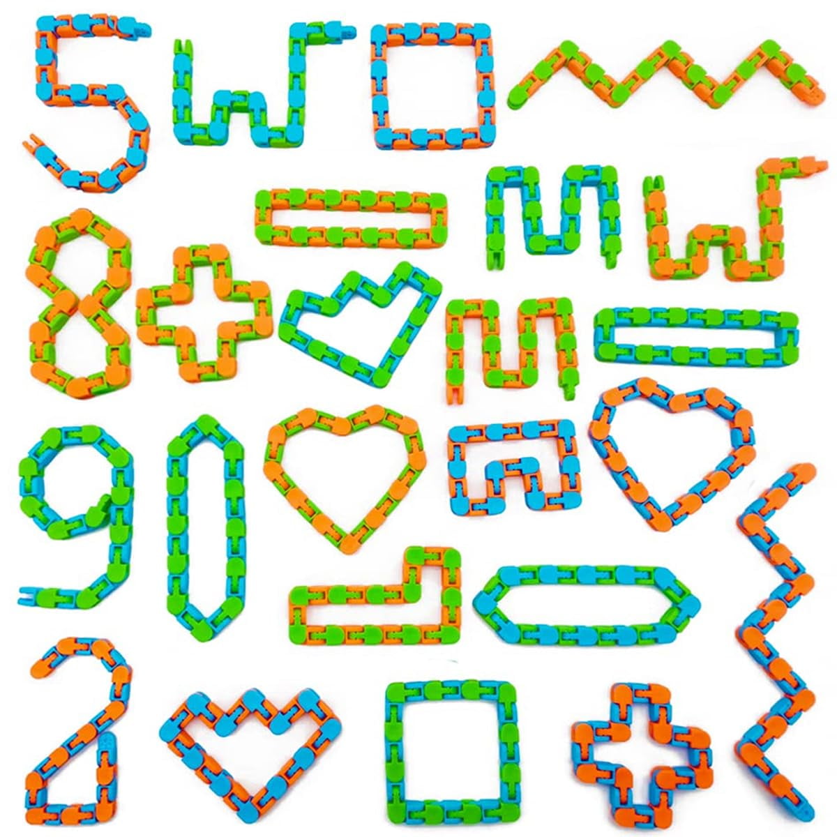 120Pcs Wacky Tracks Snap Click Toys For Party Favors, Snake Puzzles ...
