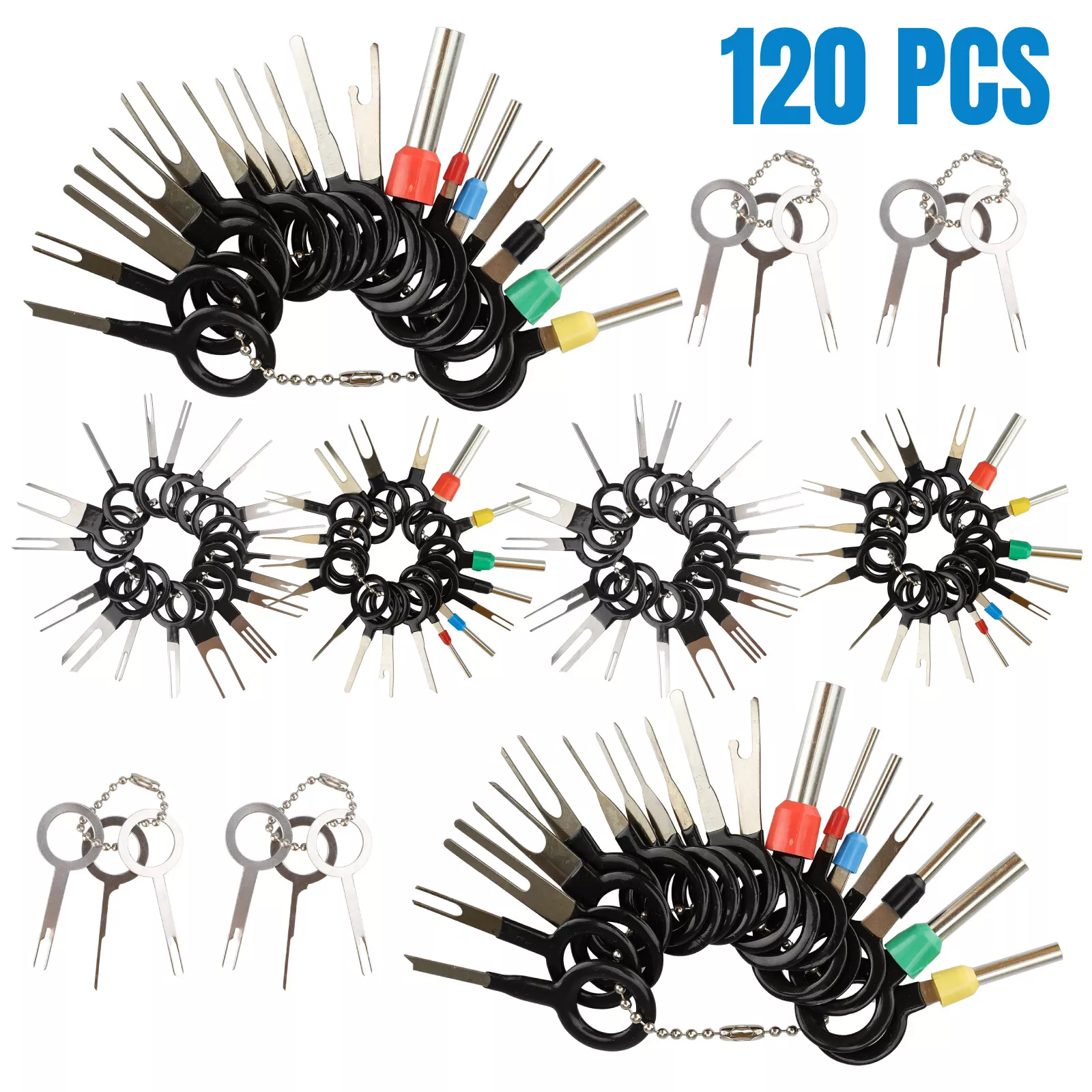 120Pcs Wire Terminal Removal Tool Car Electrical Wiring Crimp Connector ...