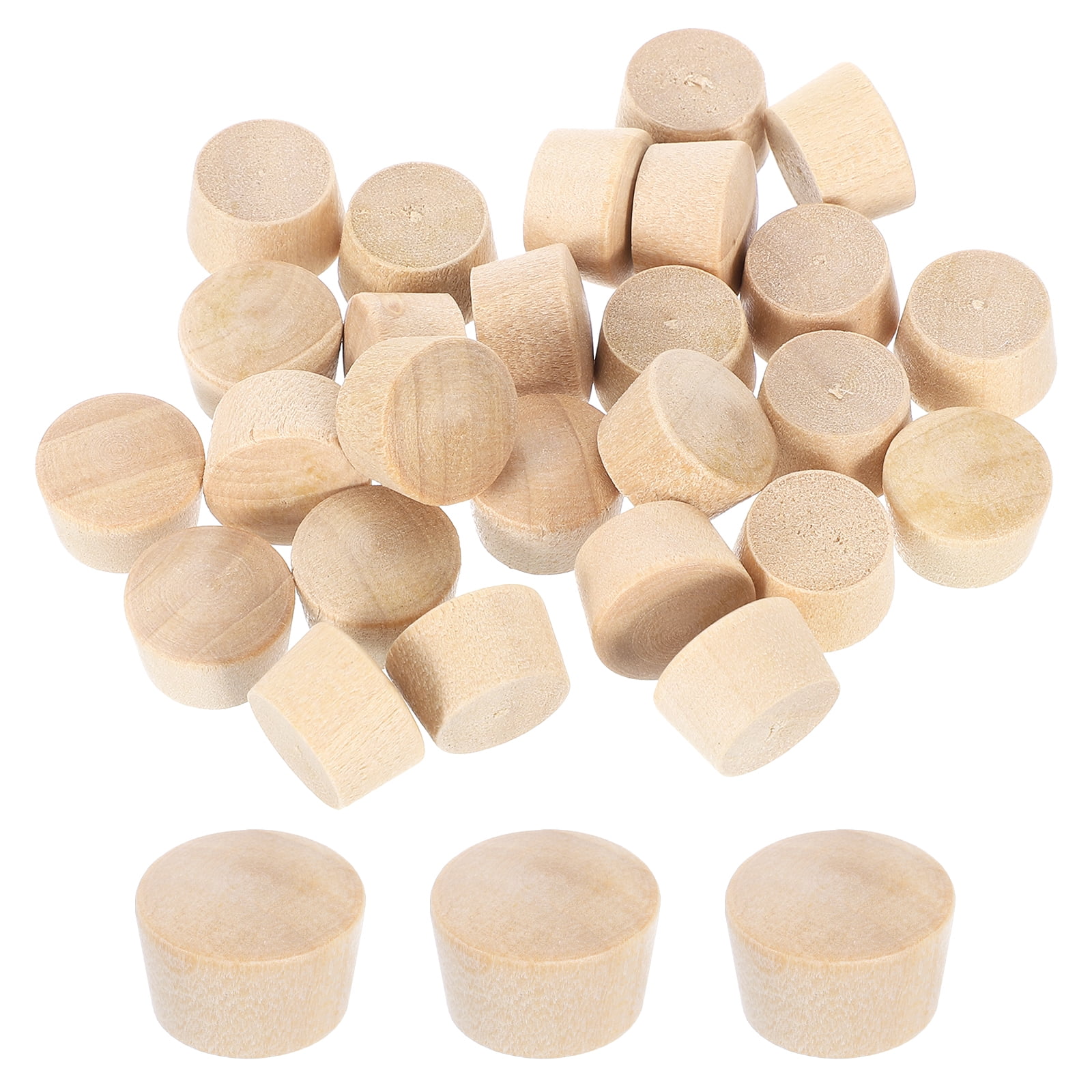 120Pcs Wood Button Plugs, 12mm/0.47" Flat Head Hardwood Screw Hole Plug ...