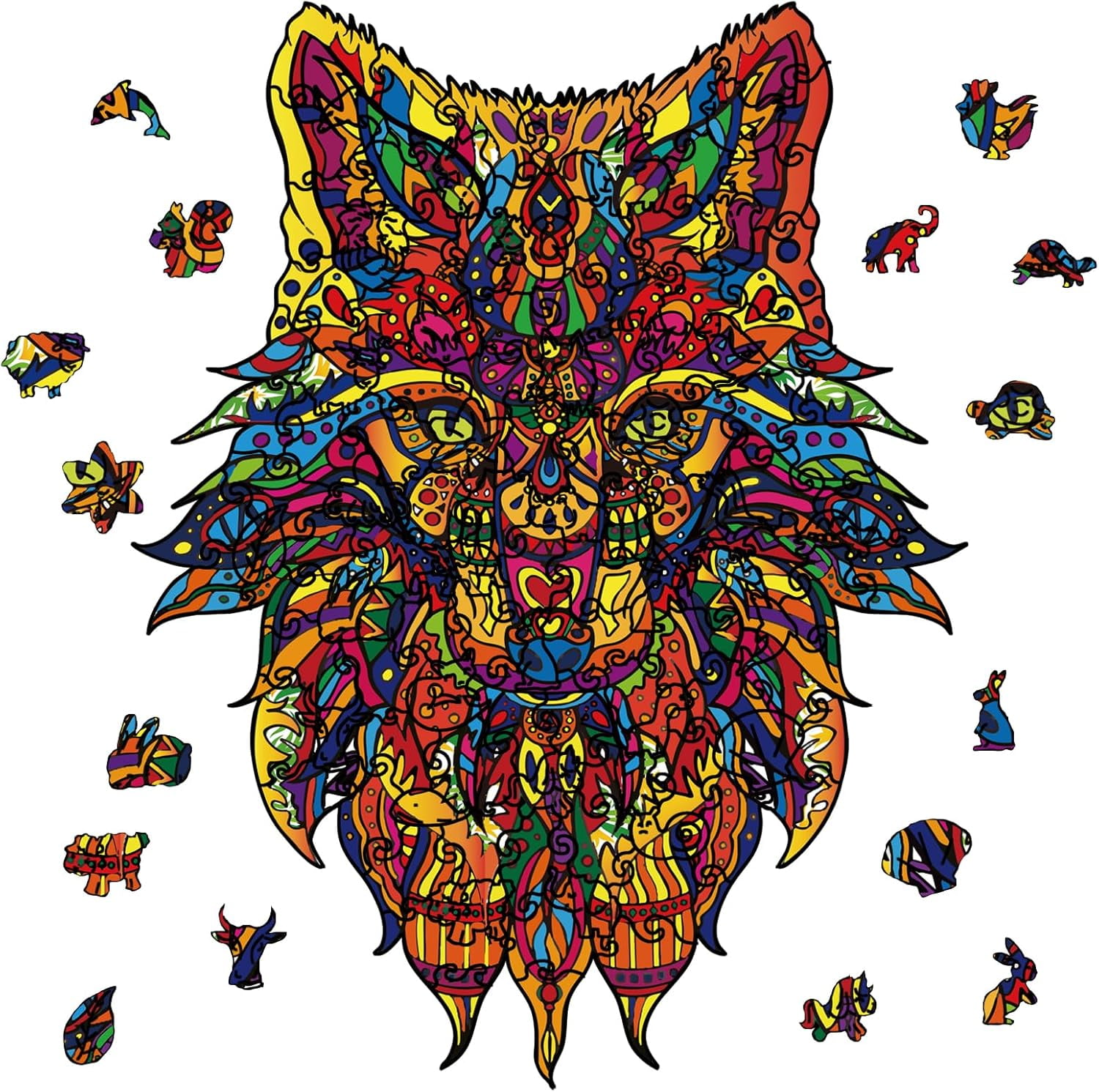 120Pcs Wooden Jigsaw Puzzles for Adults Fox Jigsaw Puzzles Wood Adult ...