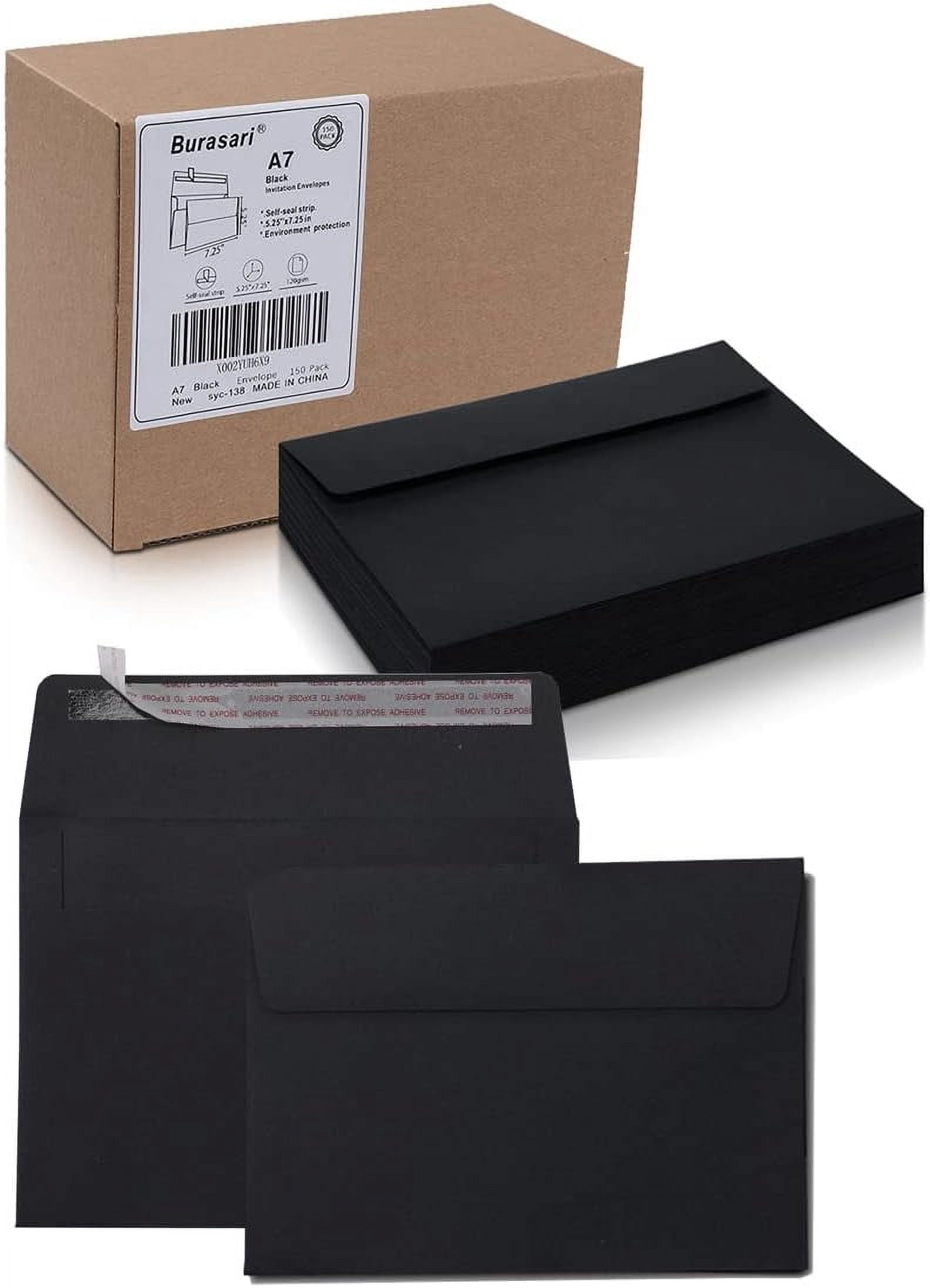 120Qty A7 Black Invitation s 5.25x7.25Inches- windowless design 120GSM ...