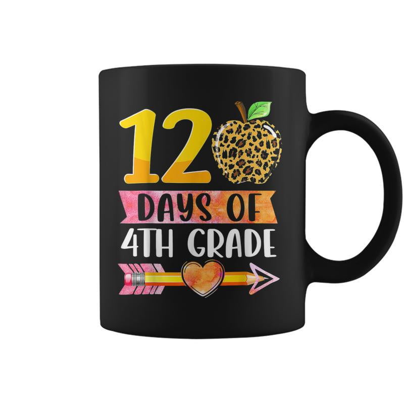 120Th Day Of School Teacher 120 Days Of 4Th Grade Leopard V2 Coffee ...