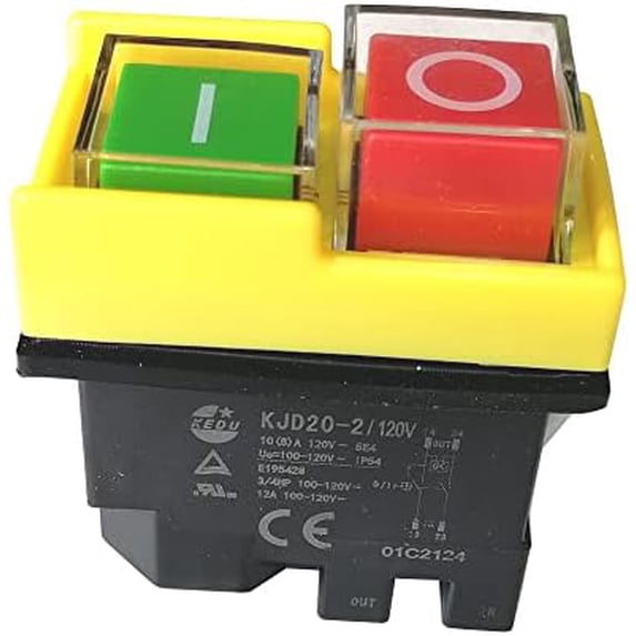 120V 10A KJD20-2 Electromagnetic Waterproof Push Button Switch On Off ...