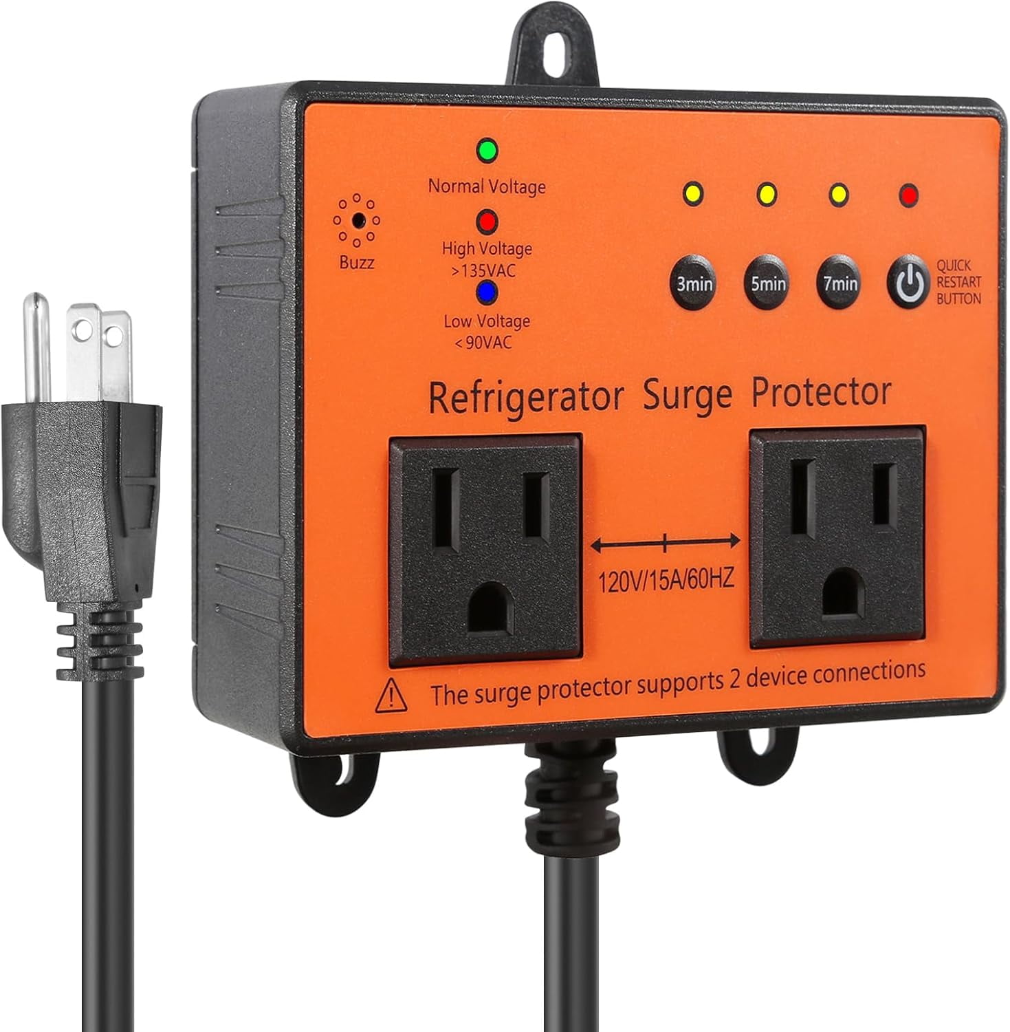 120V 15A Electronic Voltage and Surge Protector - Safeguards ...