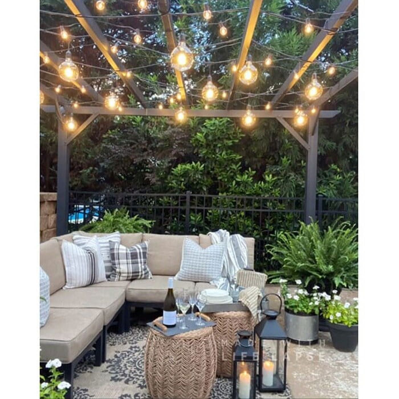 120V 24ft Dimmable Outdoor LED String Light w/ Large Globe Edison Bulb ...