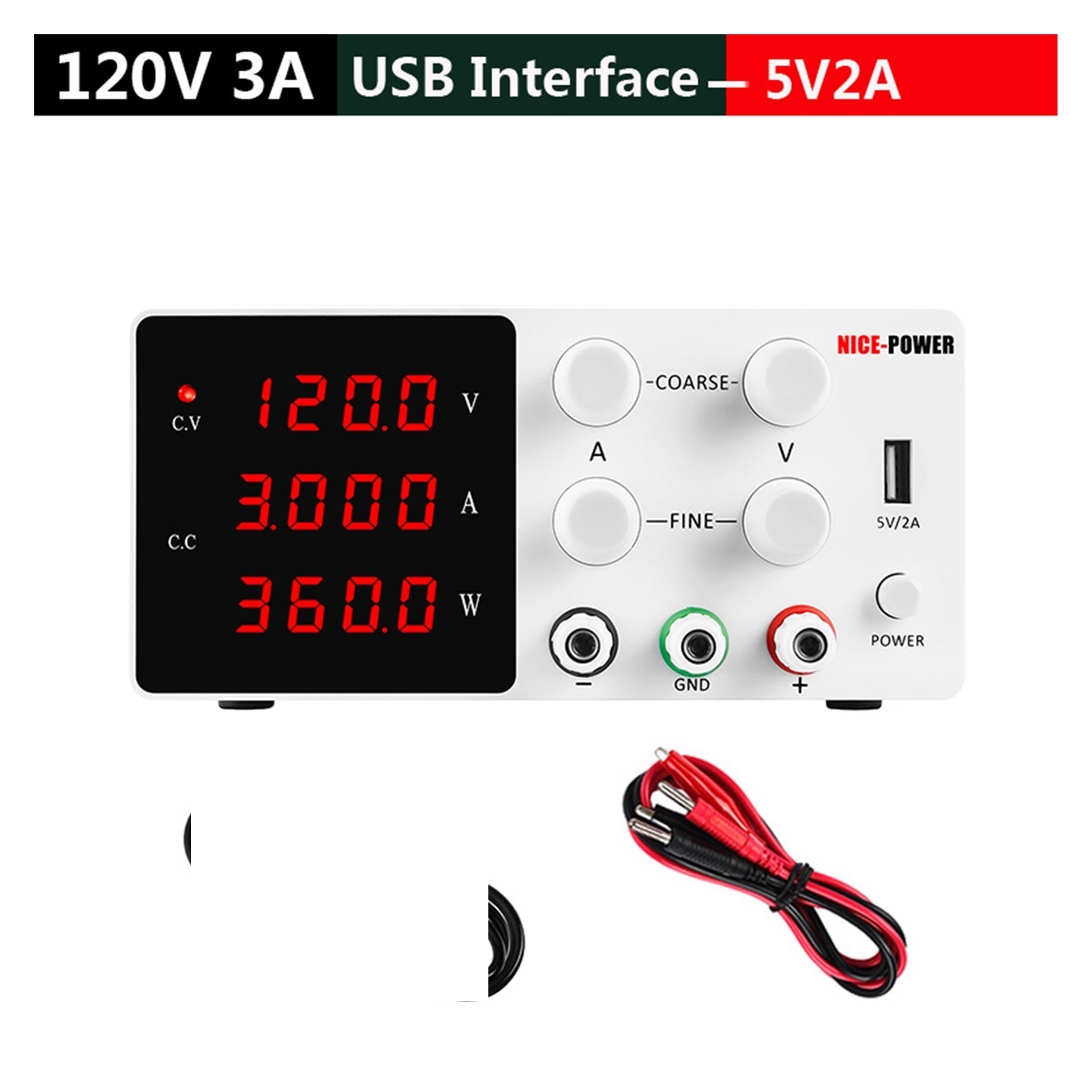 120V 3A Programmable Voltage Regulated Lab Switching Power Supply DC ...