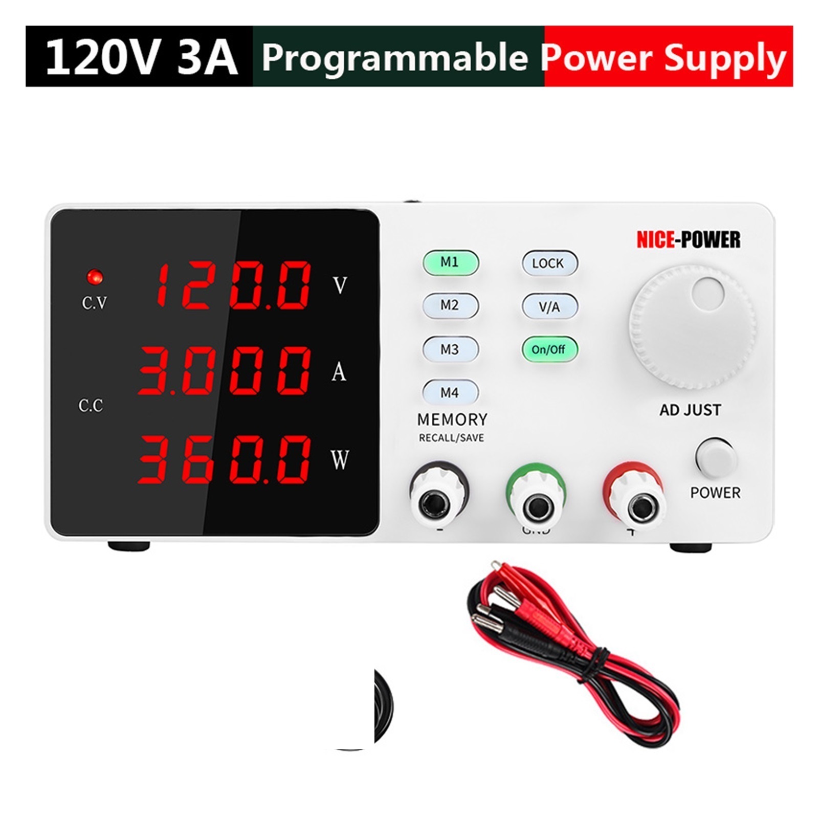 120V 3A Programmable Voltage Regulated Lab Switching Power Supply DC ...