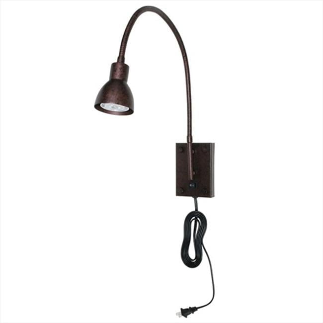 120V, 3W, 4000K LED Gooseneck Sconce with No Shades, Rust Finish ...