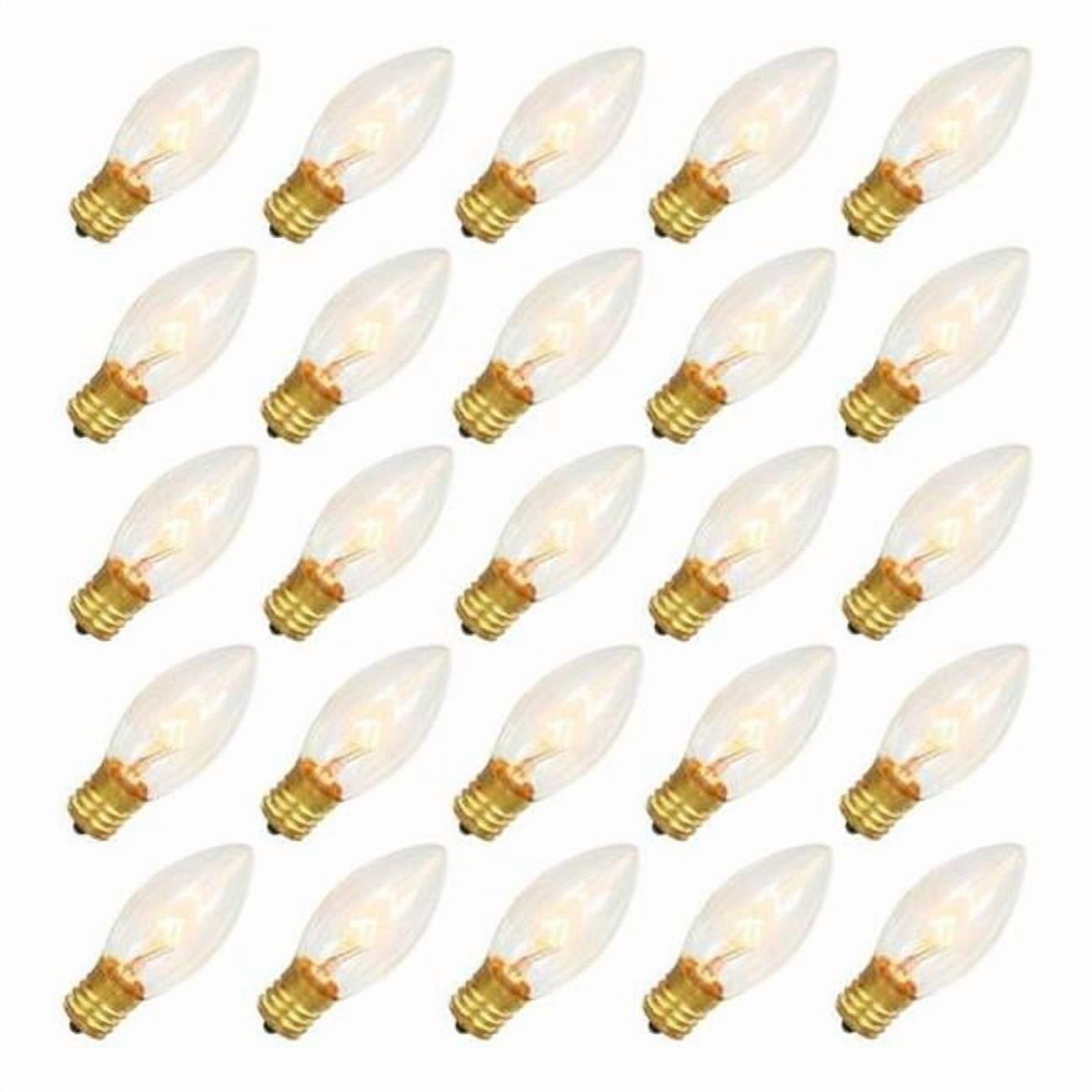 120V 7 watt C9 Clear Twinkle Replacement Bulb - Pack of 25 - Walmart.com