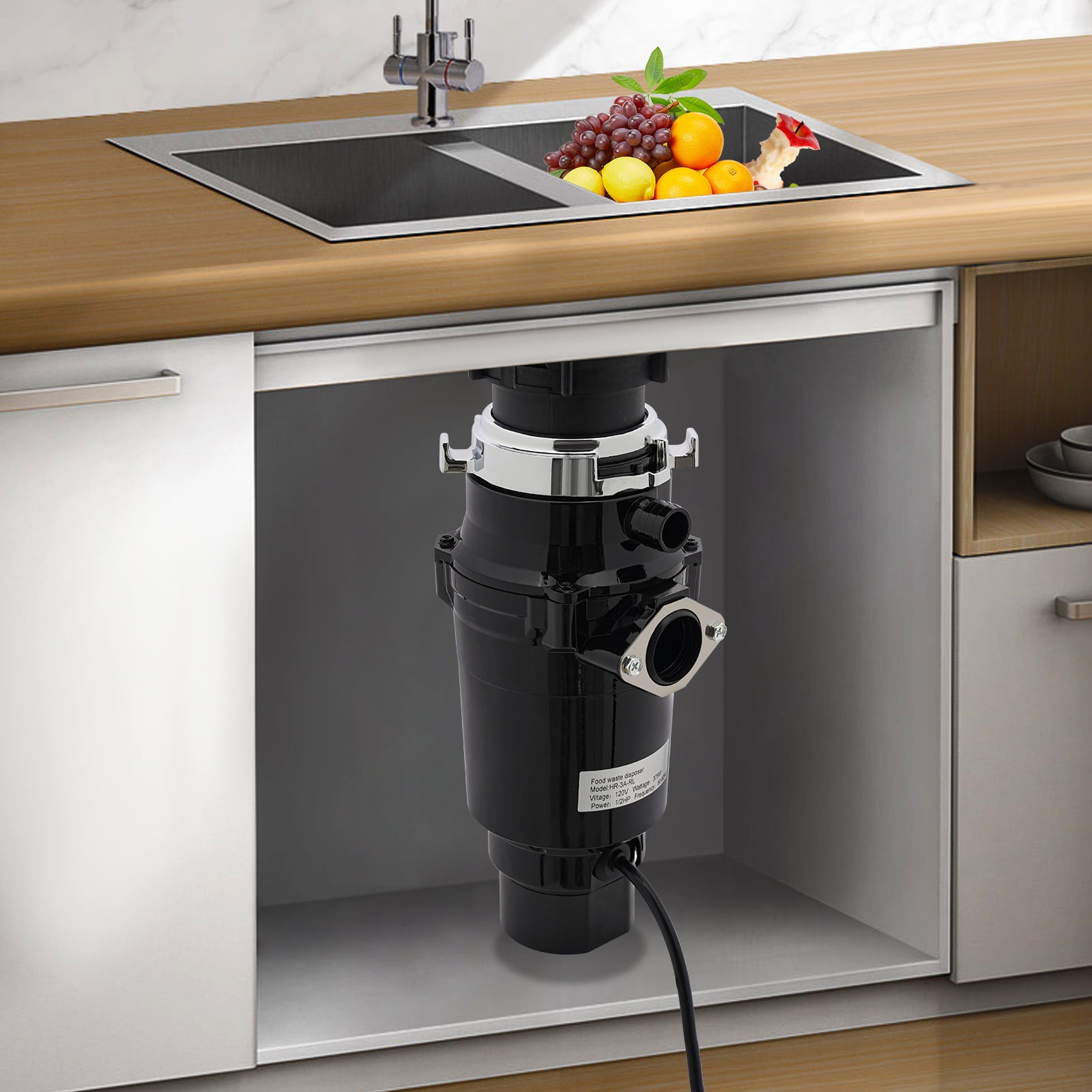 120V Black Feed Garbage Disposer, Food Waste Garbage Disposal, Garbage ...