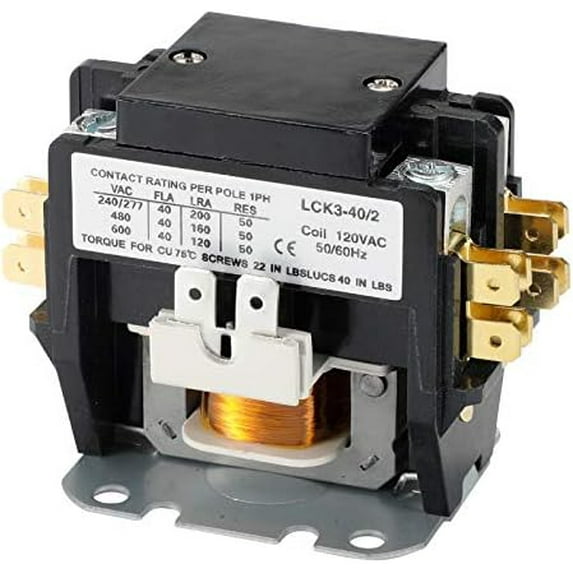 120V Coil 2 Pole FLA 40 Amp Definite Purpose AC Contactor$$Electrical - Walmart.com