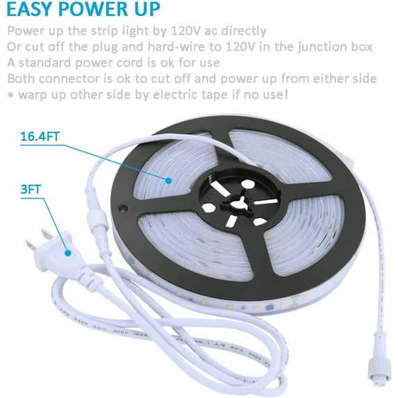 120V Dimmable LED Strip Light 2000K Amber Yellow Color, Dimming by Wall ...