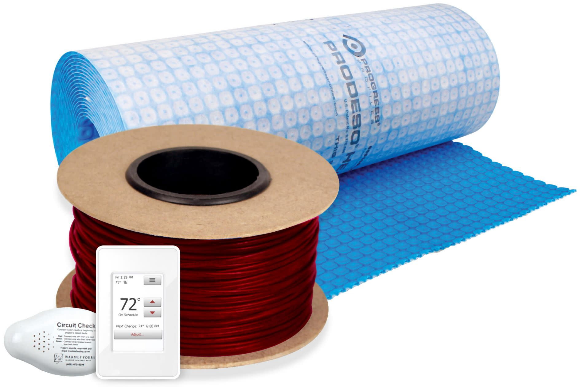 120V Floor Heating Cable Kit 300′ with Membrane & Touch Thermostat for ...