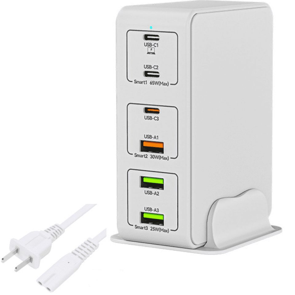 120W 6-Port USB PD Charger 3USB-A+3USB-C PD QC3.0 SCP FCP AFC DCP PPS ...