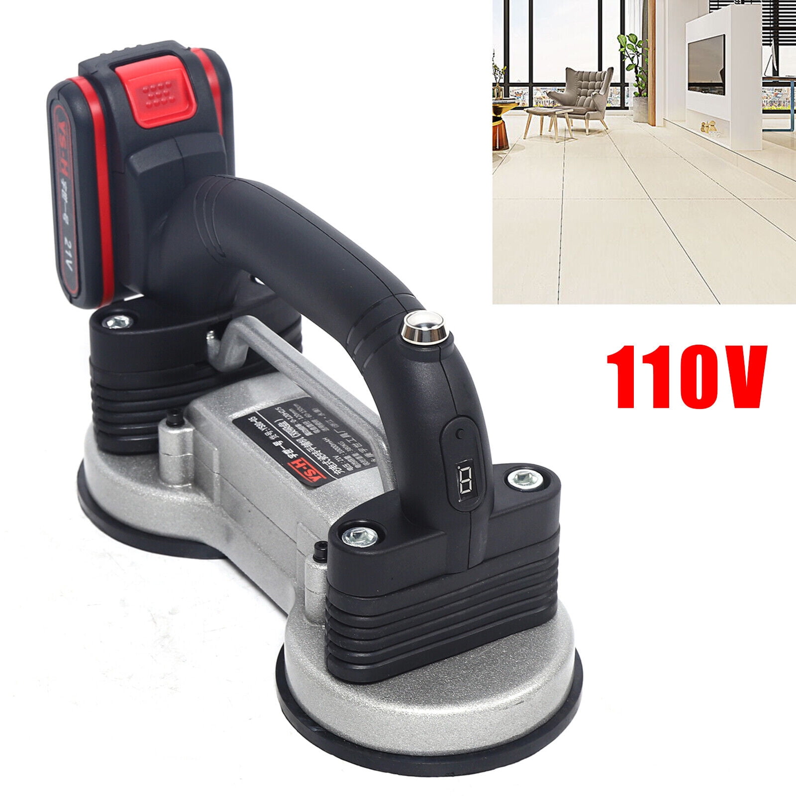 120W 6-Speed Tile Tiling Machine Leveling Tool Vibrator Suction Cup Kit ...