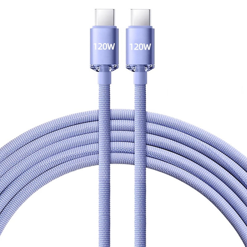120W 6A Type C To Type C Cable For iPhone 15 Pro Max PD Fast Charge USB ...