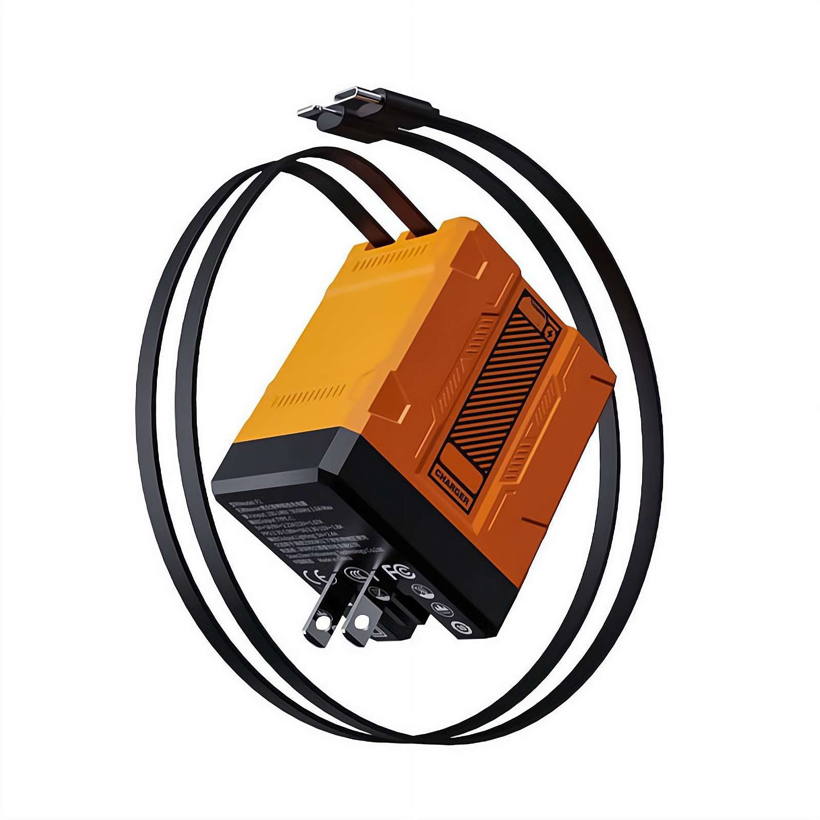 120W Dual-Port Fast Charger with Retractable Cables for All Smartphones ...