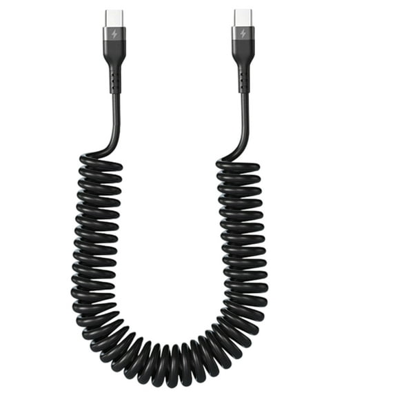 120W Fast Charging Coiled USB C Cable Output Retractables Design Heavy ...
