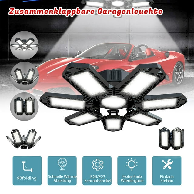 120W LED Garage Lights,12000LM 6500K LED Garage Ceiling Lights with 7+1 ...