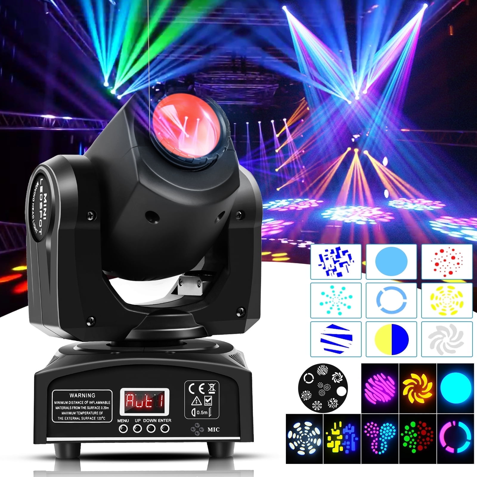 120W LED Moving Head Light RGBW Gobo Beam Stage DMX Spot Lighting DJ ...