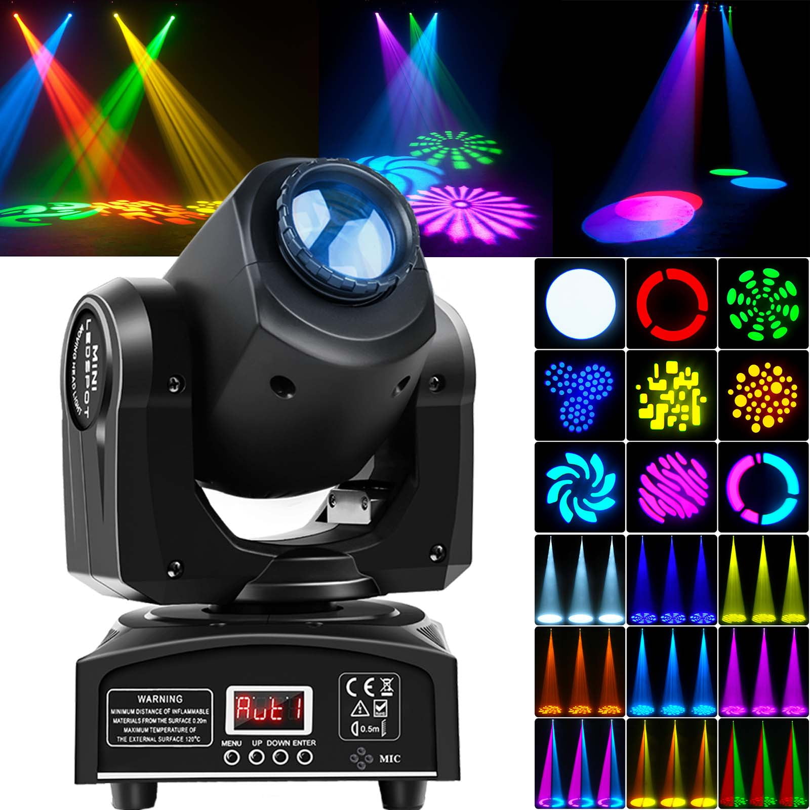 120W LED Moving Head Light RGBW Gobo Beam Stage Light DMX Spot 8 Gobo 8 ...