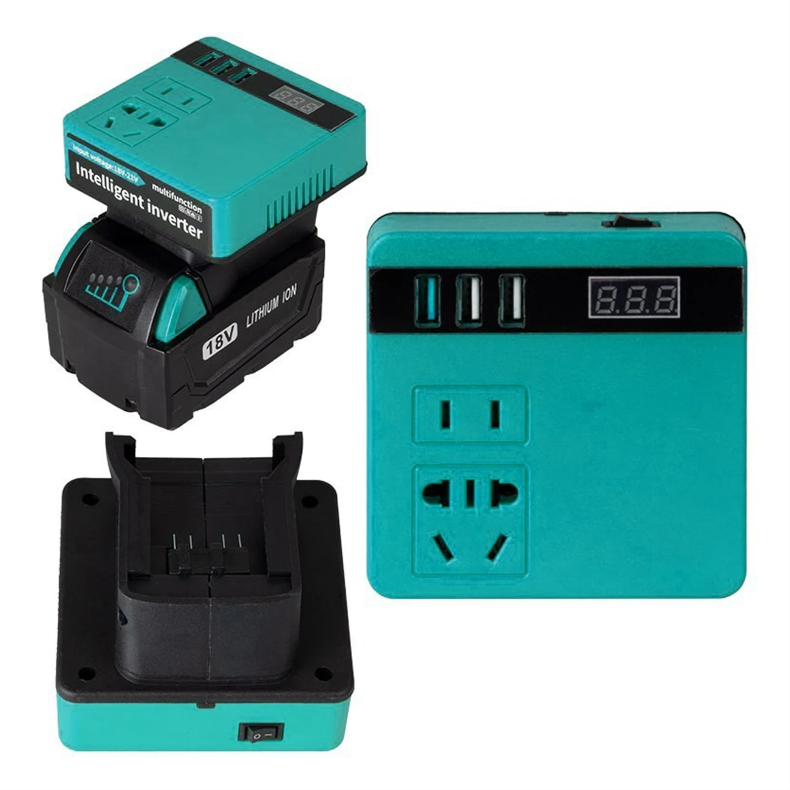 120W Lithium Battery Inverter Power Bank 18v 21v To AC Multi-Function ...