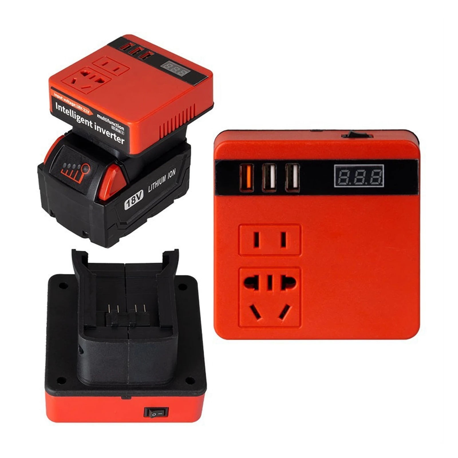 120W Lithium Battery Inverter Power Bank 18v 21v to AC Multi-Function ...