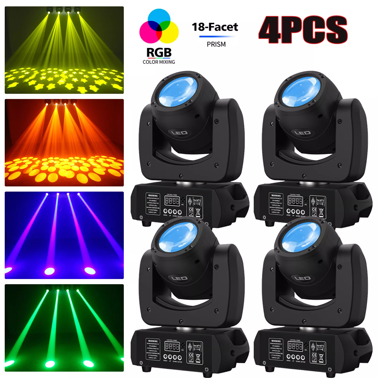 120W Moving Head Dj Light, 18 Face Roto Prism LED Stage Lights, 8 GOBO ...