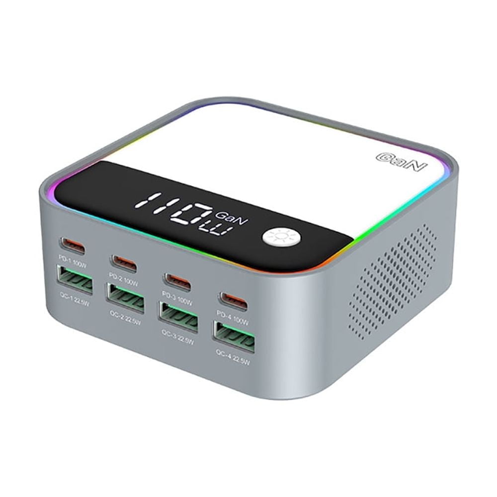 120W Multi-Device Fast Charging Station with GRB Ambient Light, GaN ...
