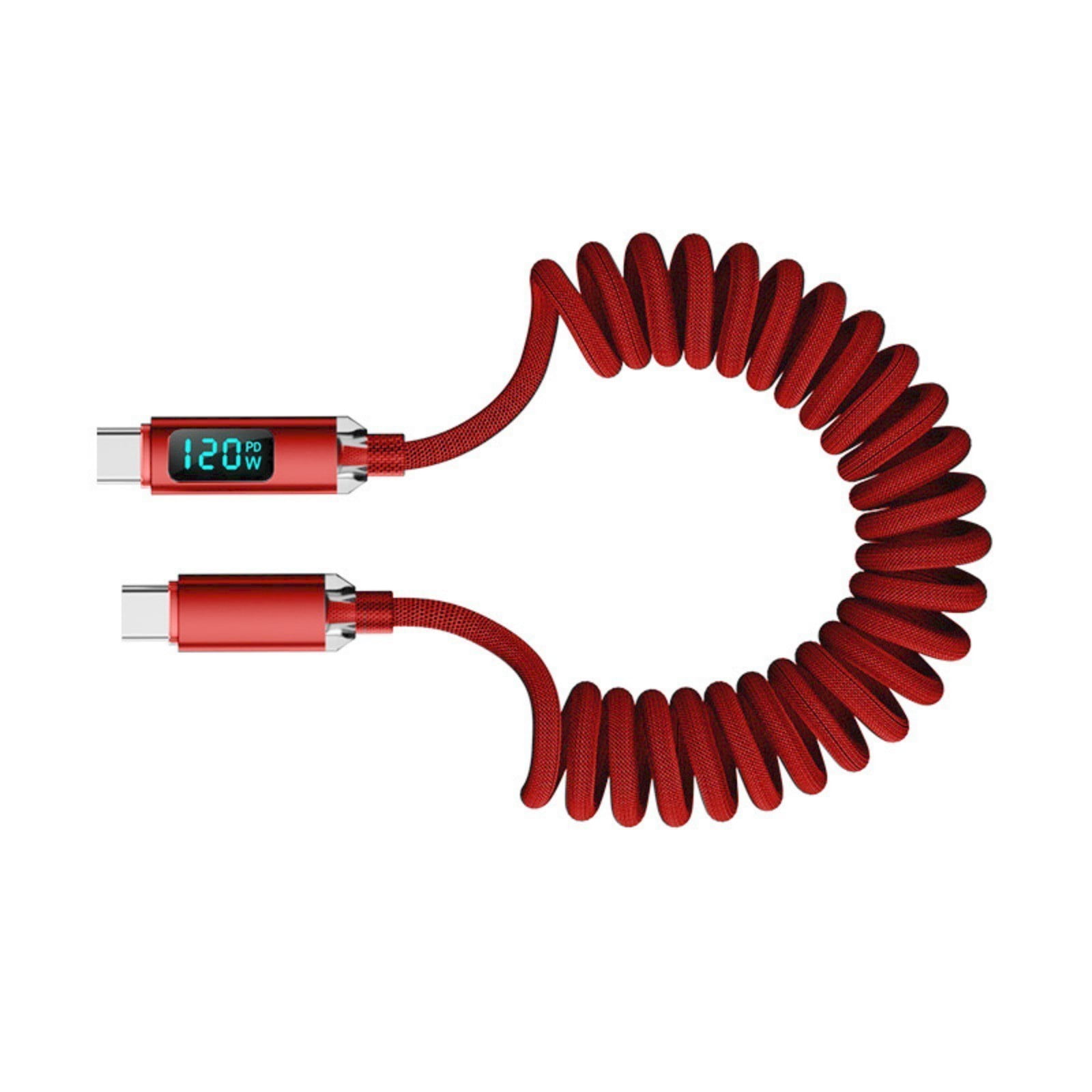 120W Rapidly Charging USB C Cord With Spring Coil Technology Flexible ...