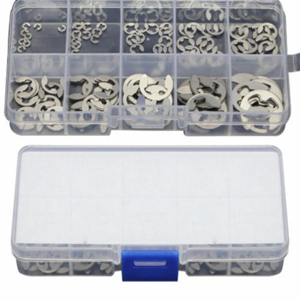 120pcs 304 Stainless Steel E-Clip Retaining Circlip Assortment Kit 1 ...
