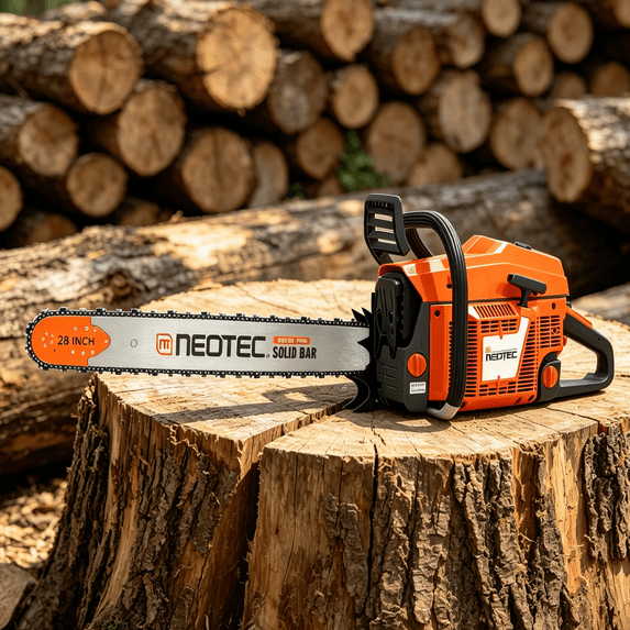 120cc Gas Powered Chainsaw 28 Inch Bar 8.4HP 6.2KW 2-Cycle Large Engine ...