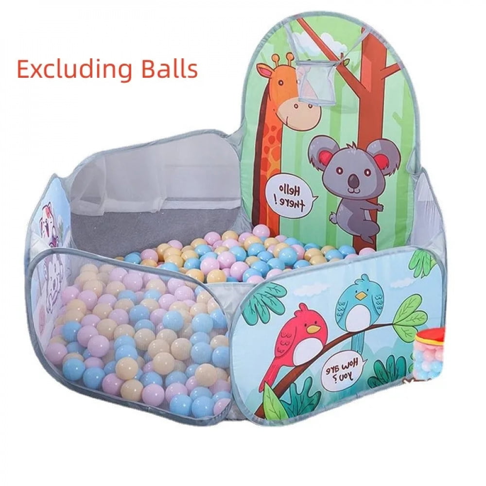 120cm Kids Playpen Playground Baby Tent Ball Pool with Basketball Hoop ...