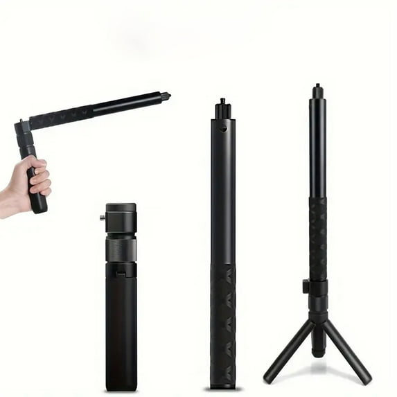 120cm Long Invisible Selfie Stick with 360°Rotating Adjustable Foldable ...
