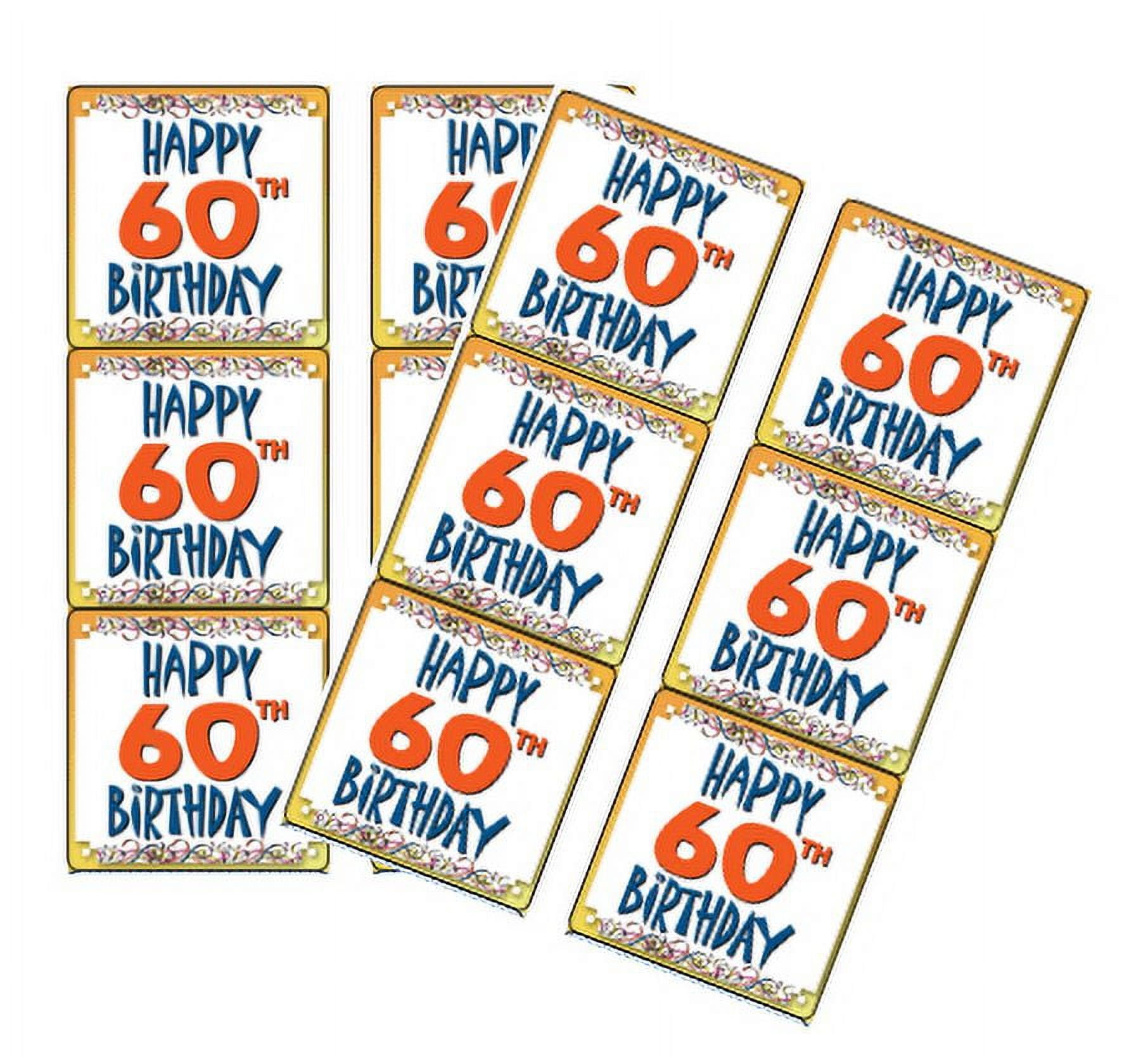 120ct Happy 60th Birthday Stickers - Walmart.com
