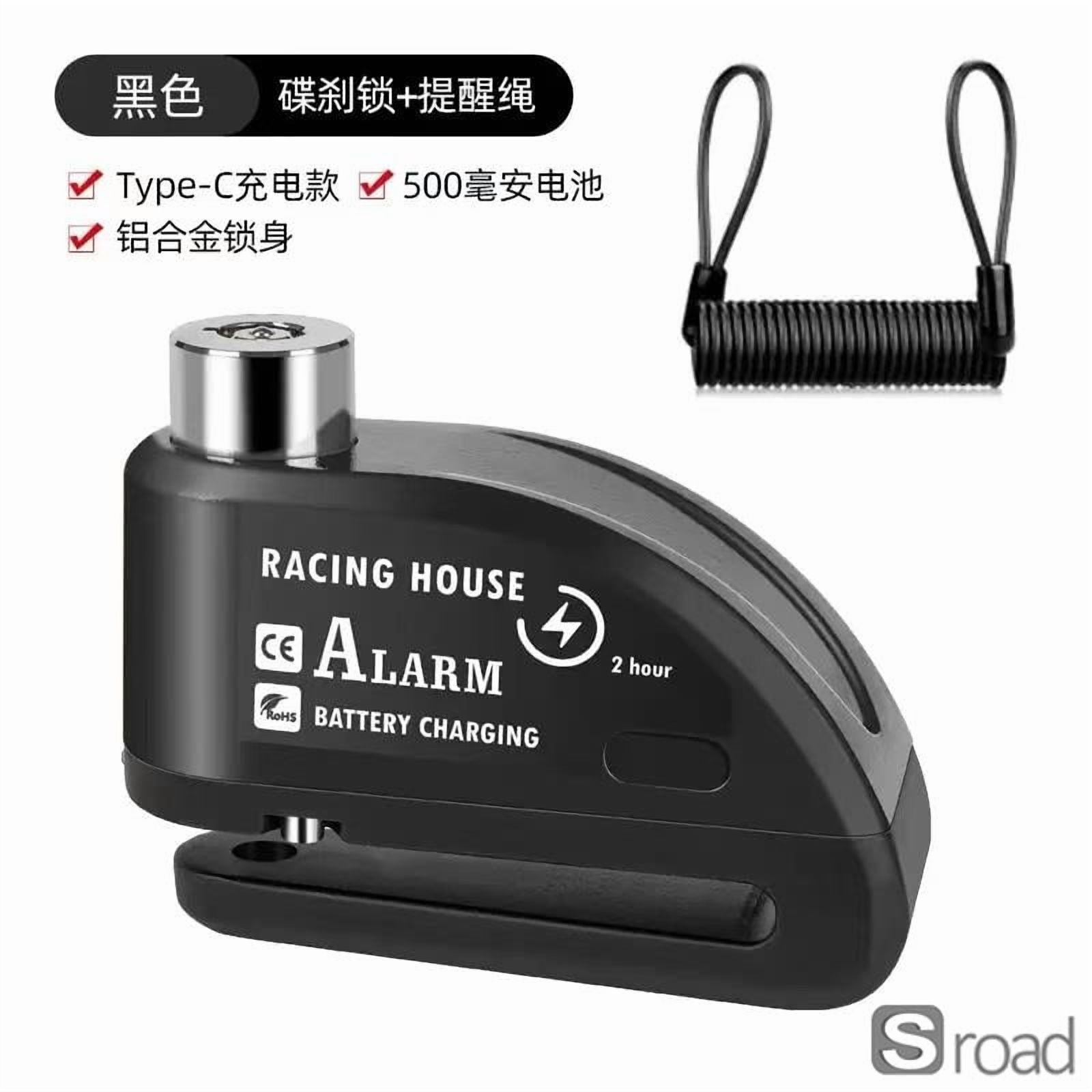 120dB Motorcycle Disc Lock Alarm With Type-C Charging, Waterproof Bike ...