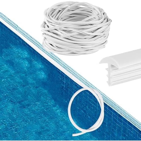 120ft Swimming Roll Pool Liner Lock White Entrance Swimming Pool Beaded ...