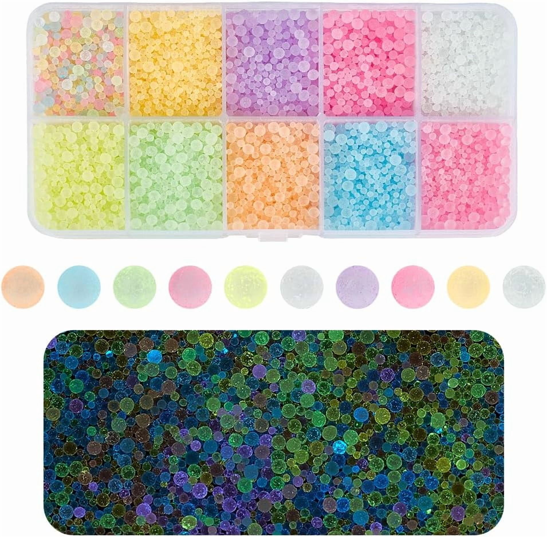 120g 10 Colors Luminous Colorful Resin Beads No Hole 1.5~3mm Dull ...