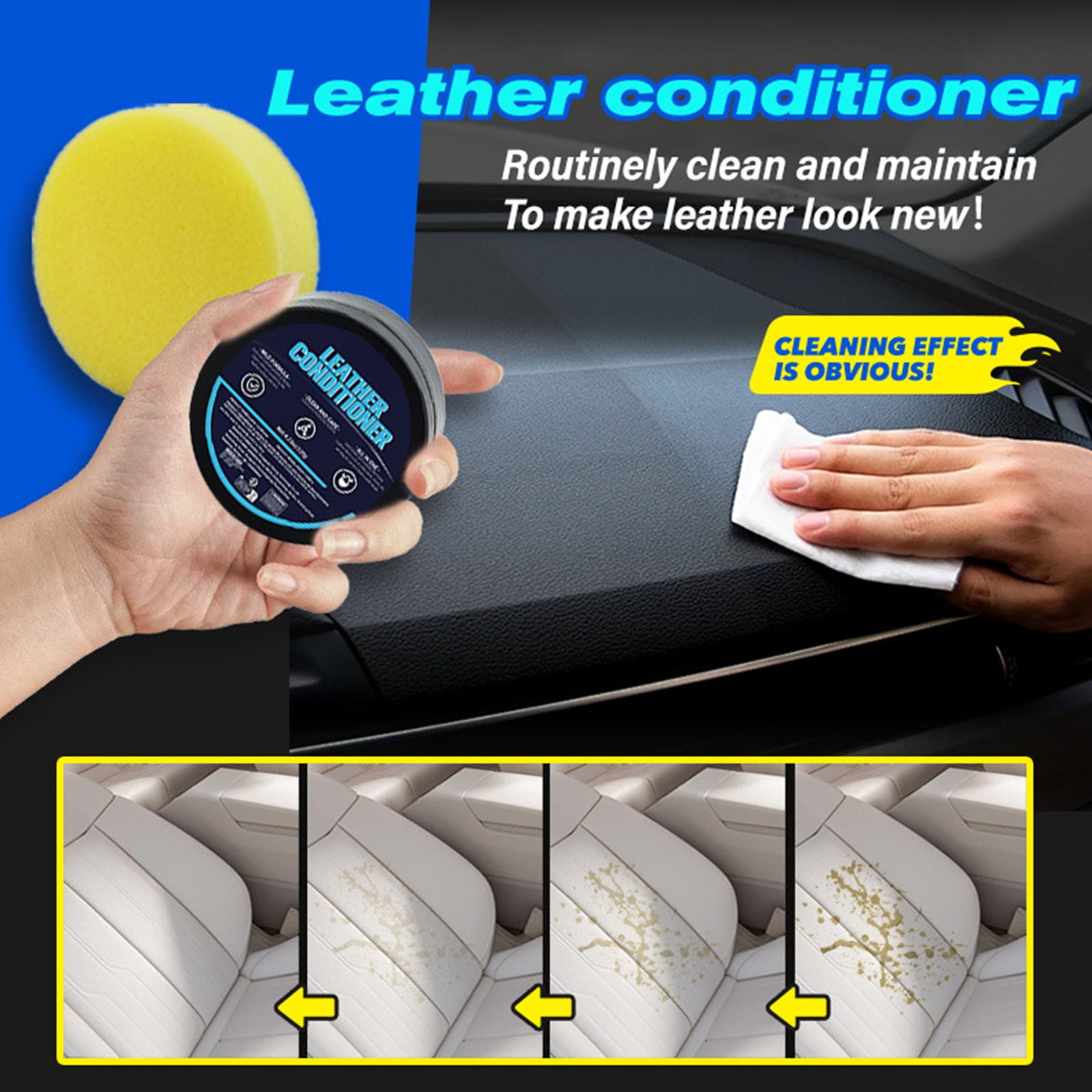 120g Auto Leather Cleaner & Restorer Formula Color Reviving Conditioner ...