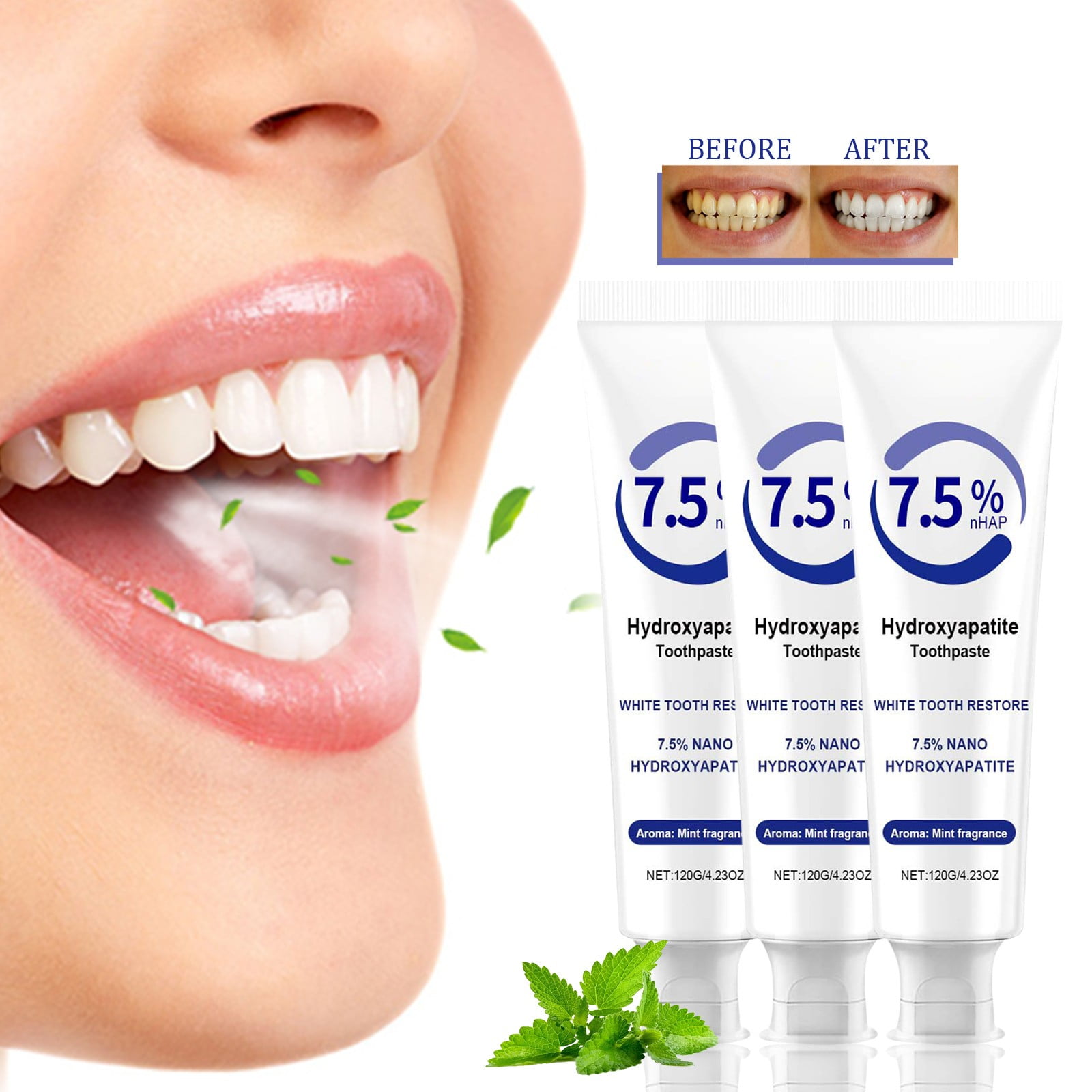 120g Fluoride - Free Hydroxyapatite Toothpaste: Protect Enamel ...