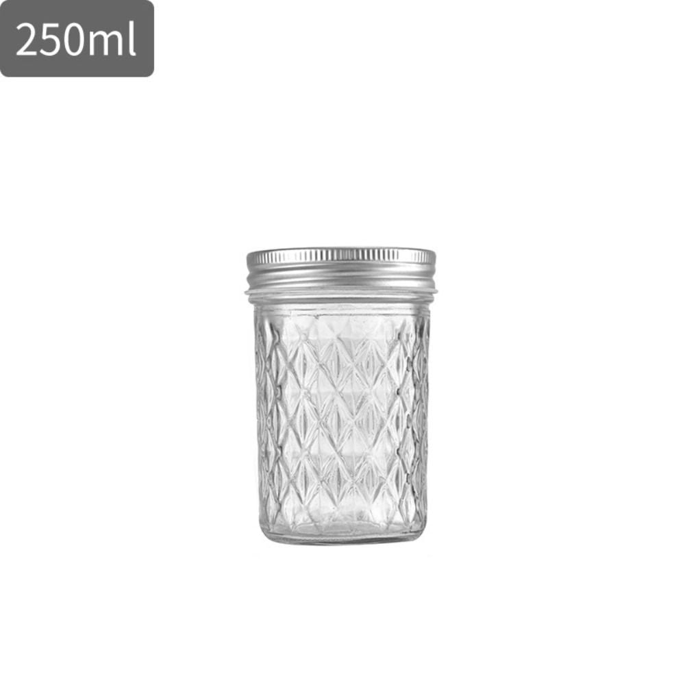120ml/250ml/280ml/350ml/450ml/650ml Labelable Diamond Pattern Glass Transparent Transparent ...