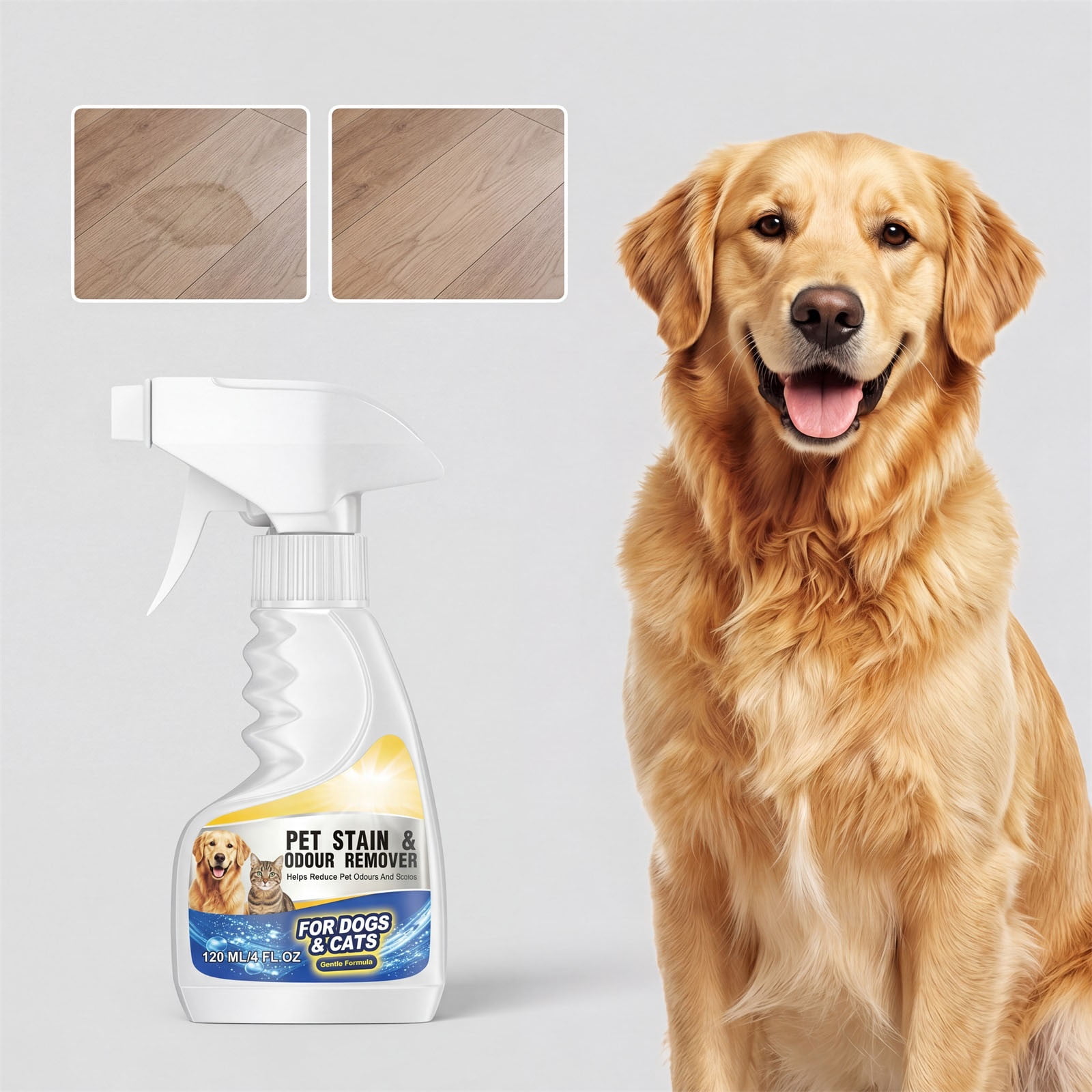 120ml Pet Stain Odor Eliminator Spray, Enzymatic Pet Urine Feces ...