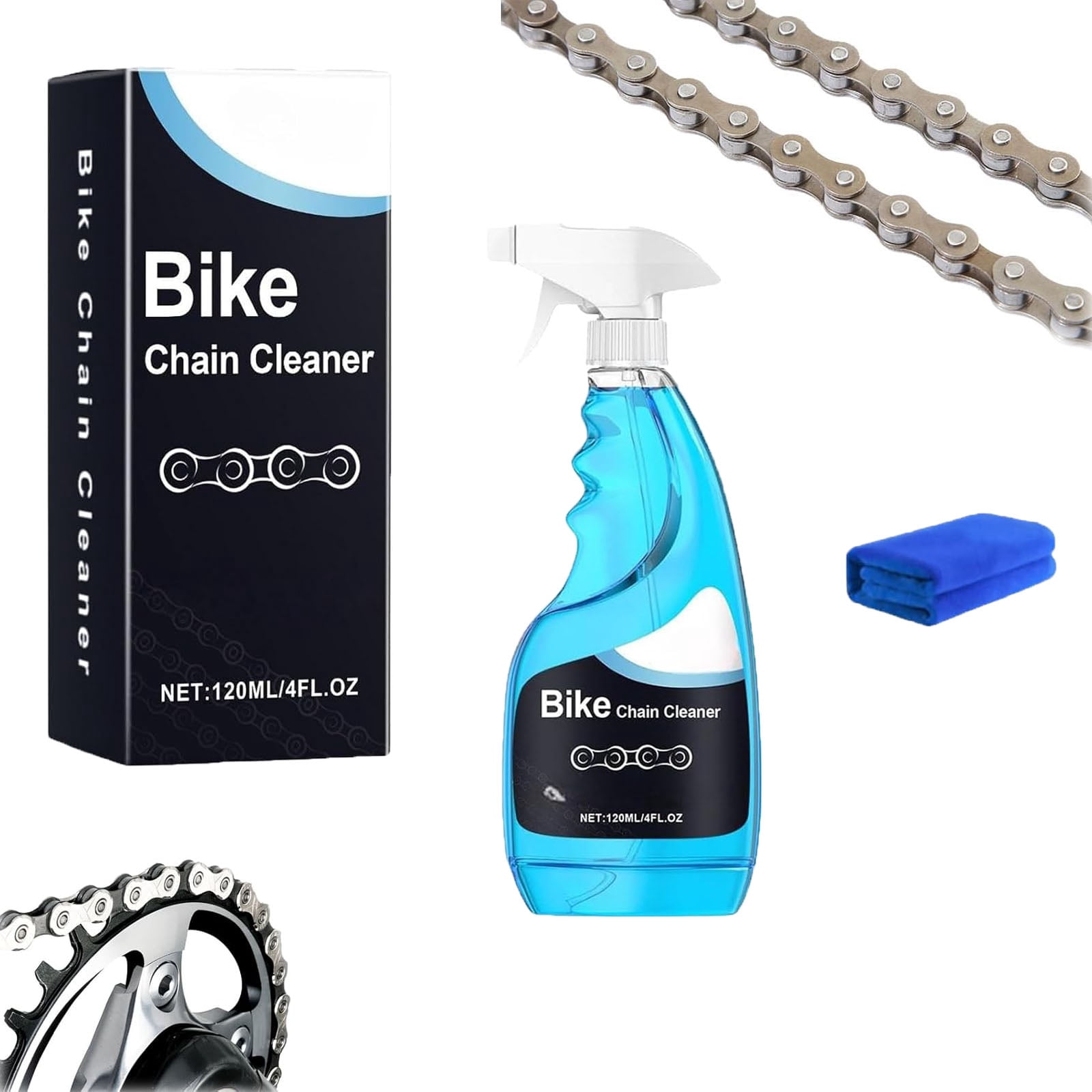 120ml Portable Anti-Rust Bicycle Chain Cleaning Spray, Deep-Cleaning ...