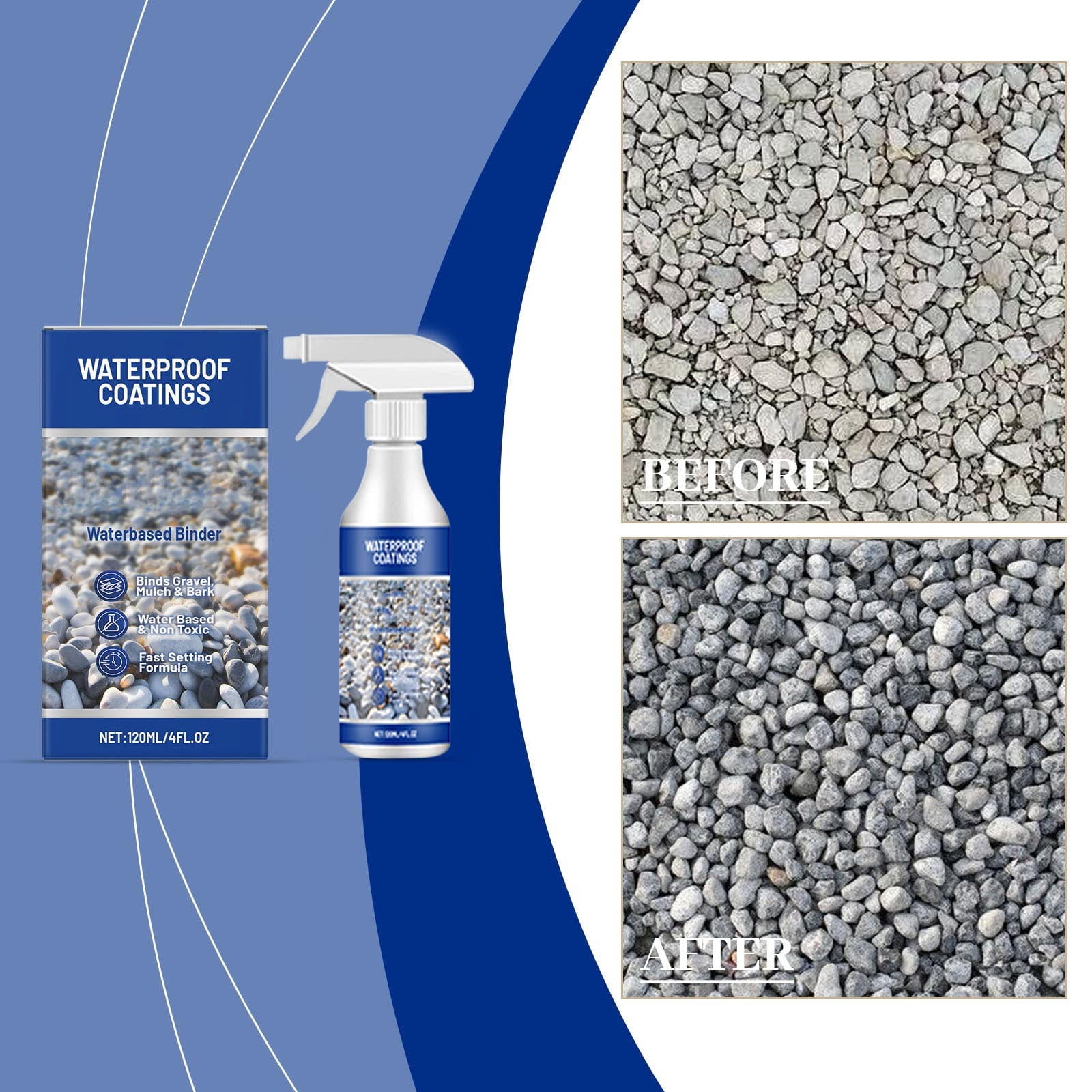 120ml Premium Gravel Adhesive - Flexible Waterproof Bonding Glue for ...