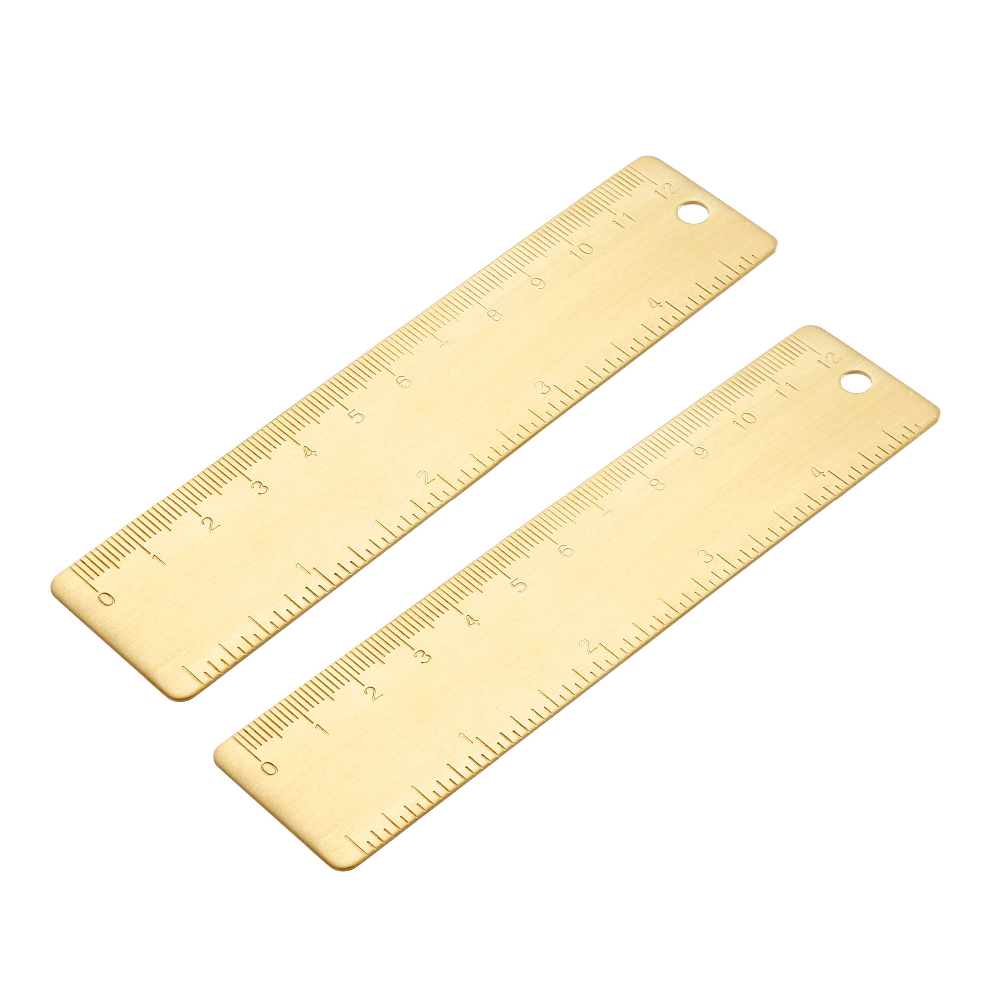 120mm 4 Inch Brass Straight Ruler Measuring Tool with Hanging Hole 2 ...