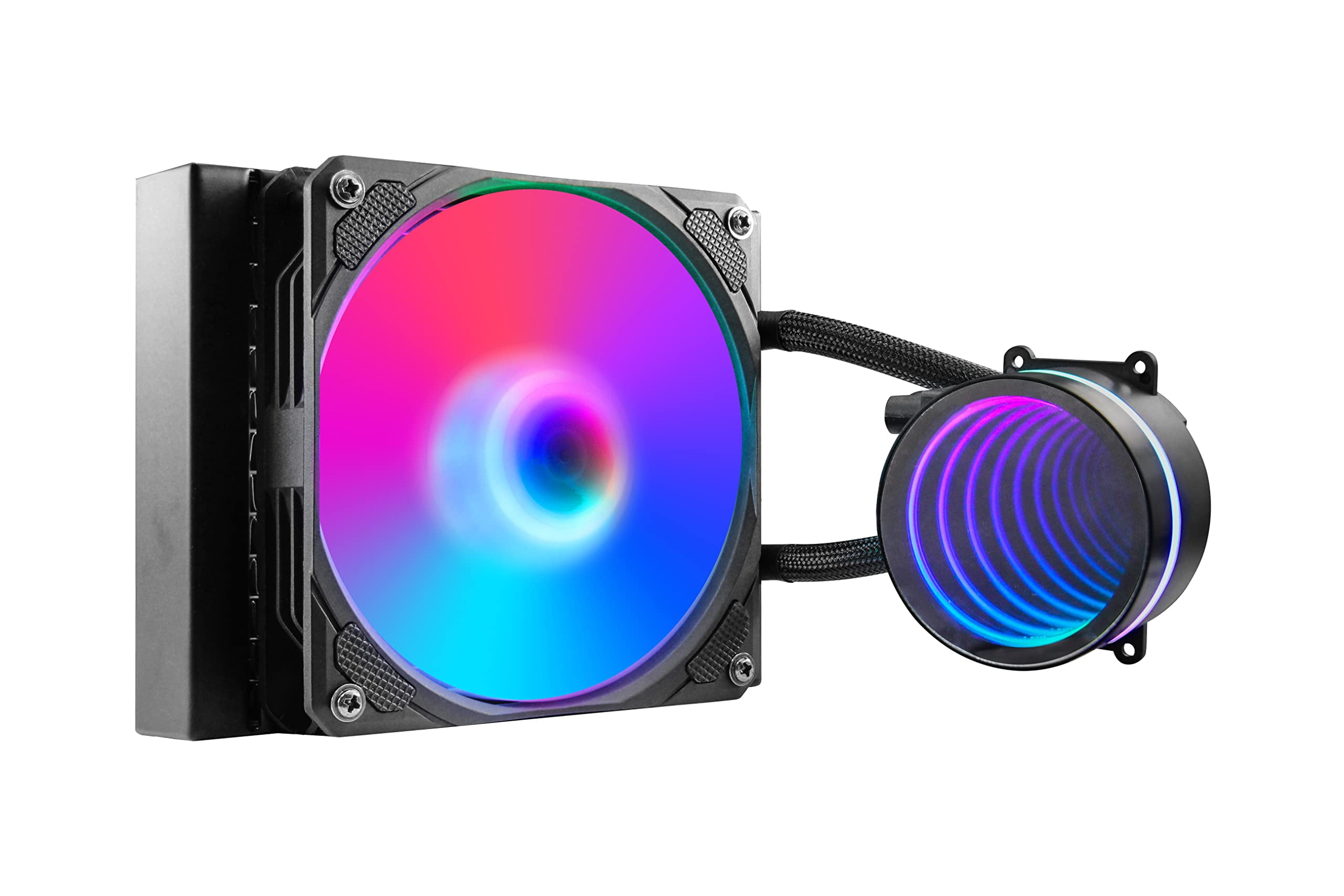 120mm AIO CPU Liquid KEF16 Cooler Water Cooling AMD, ARGB PWM Sync ...